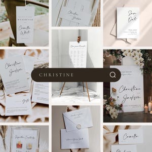 CHRISTINE Wedding Reserved Table Sign Template Download, Minimal ...