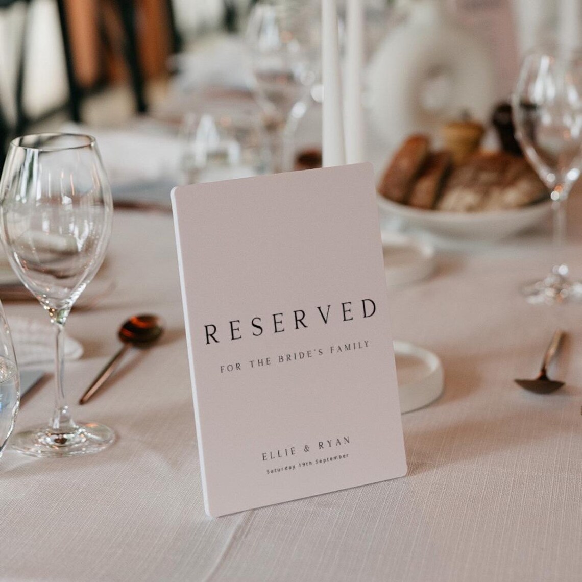 ELLIE Wedding Reserved Table Sign Template Download, Minimal Elegant ...