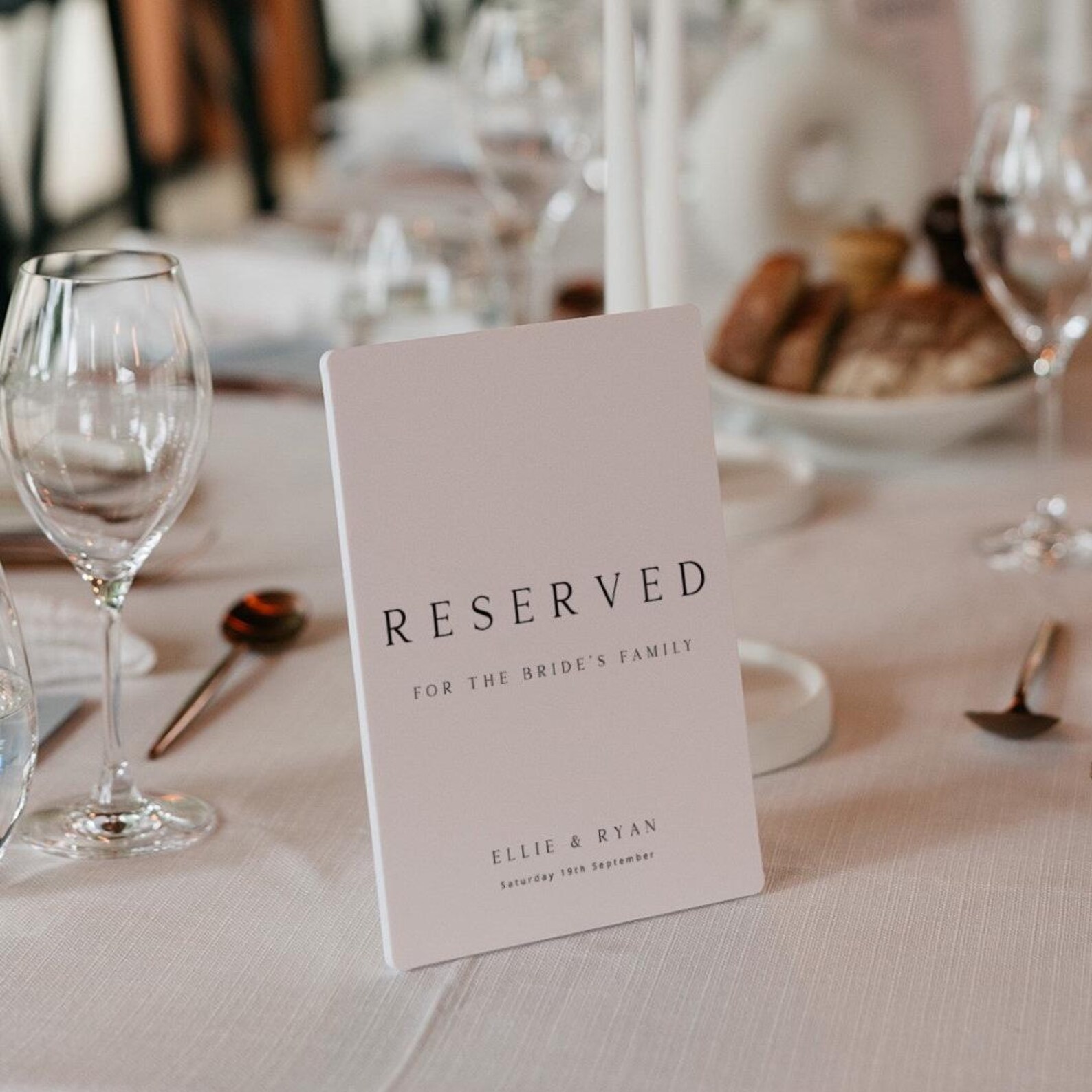 ELLIE Wedding Reserved Table Sign Template Download, Minimal Elegant ...