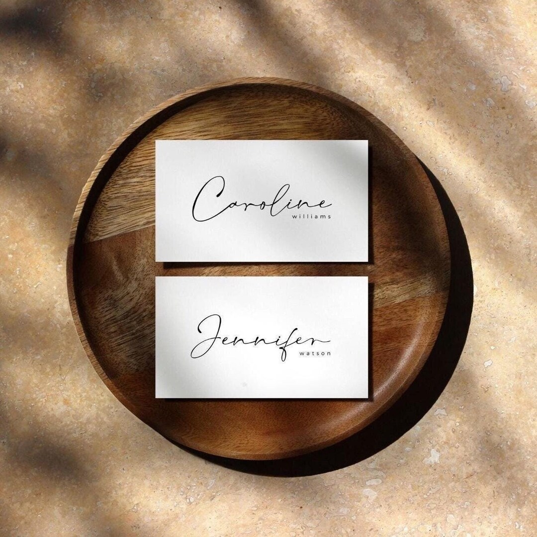 Minimal Modern Table Name Card Template, Printable Wedding Place Cards ...