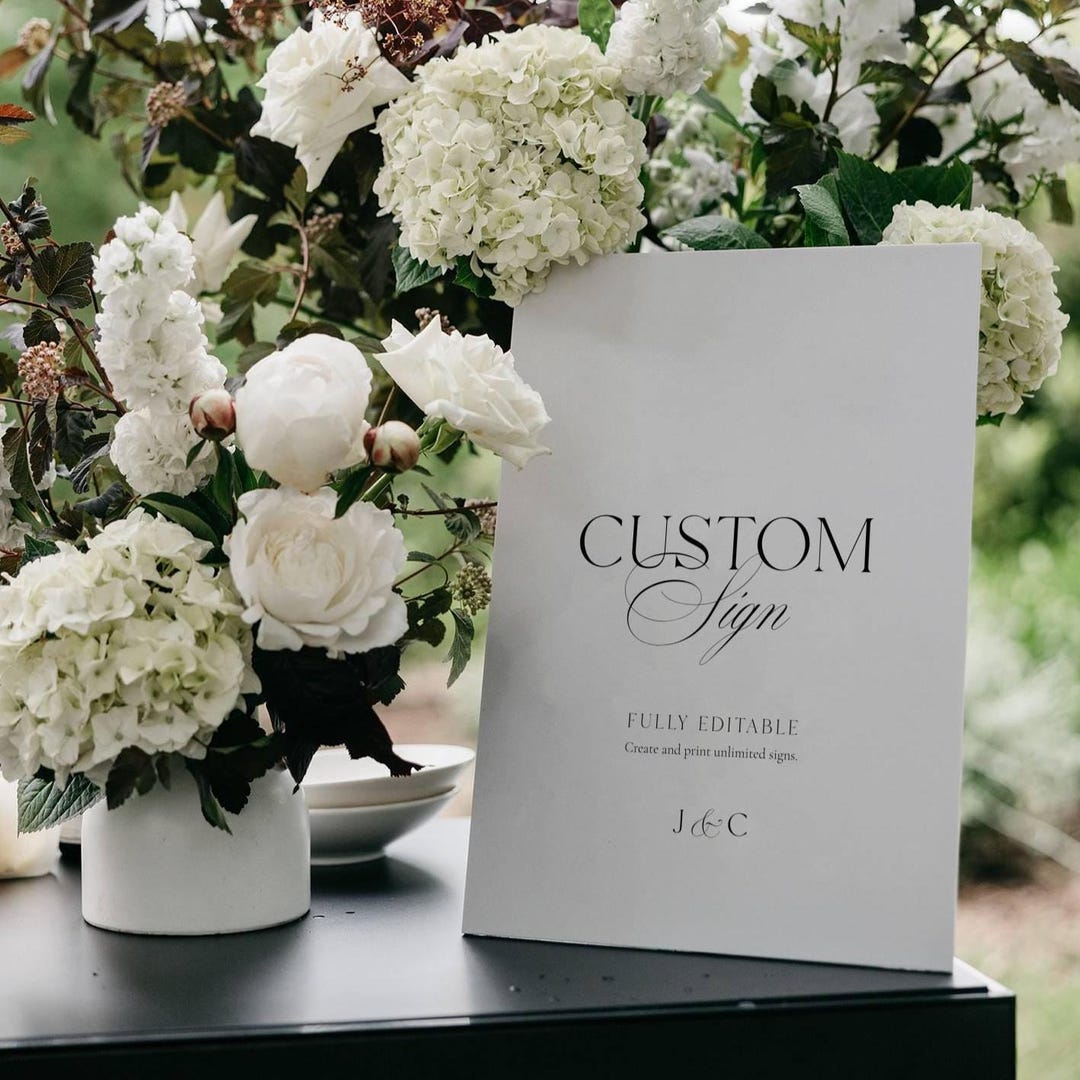 JULIETTE Old Money Wedding Custom Sign Template, Printable Customizable ...