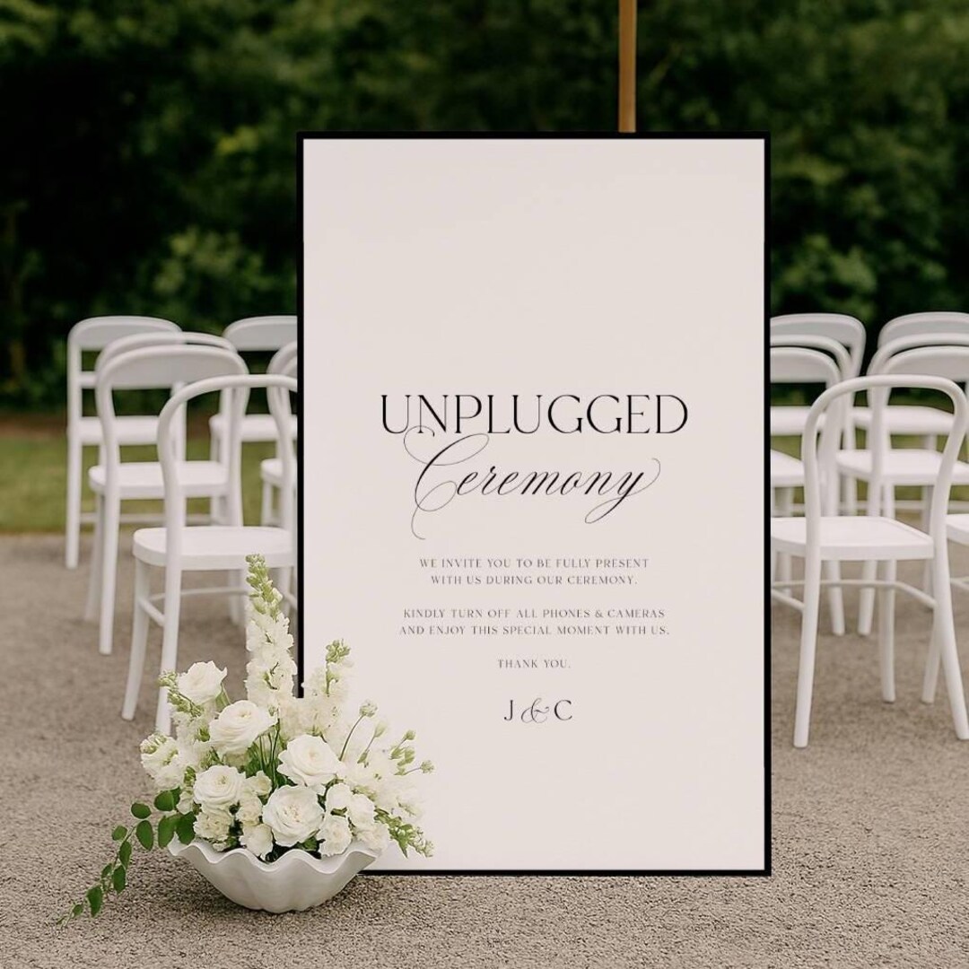 JULIETTE Old Money Wedding Unplugged Ceremony Sign Template Download ...