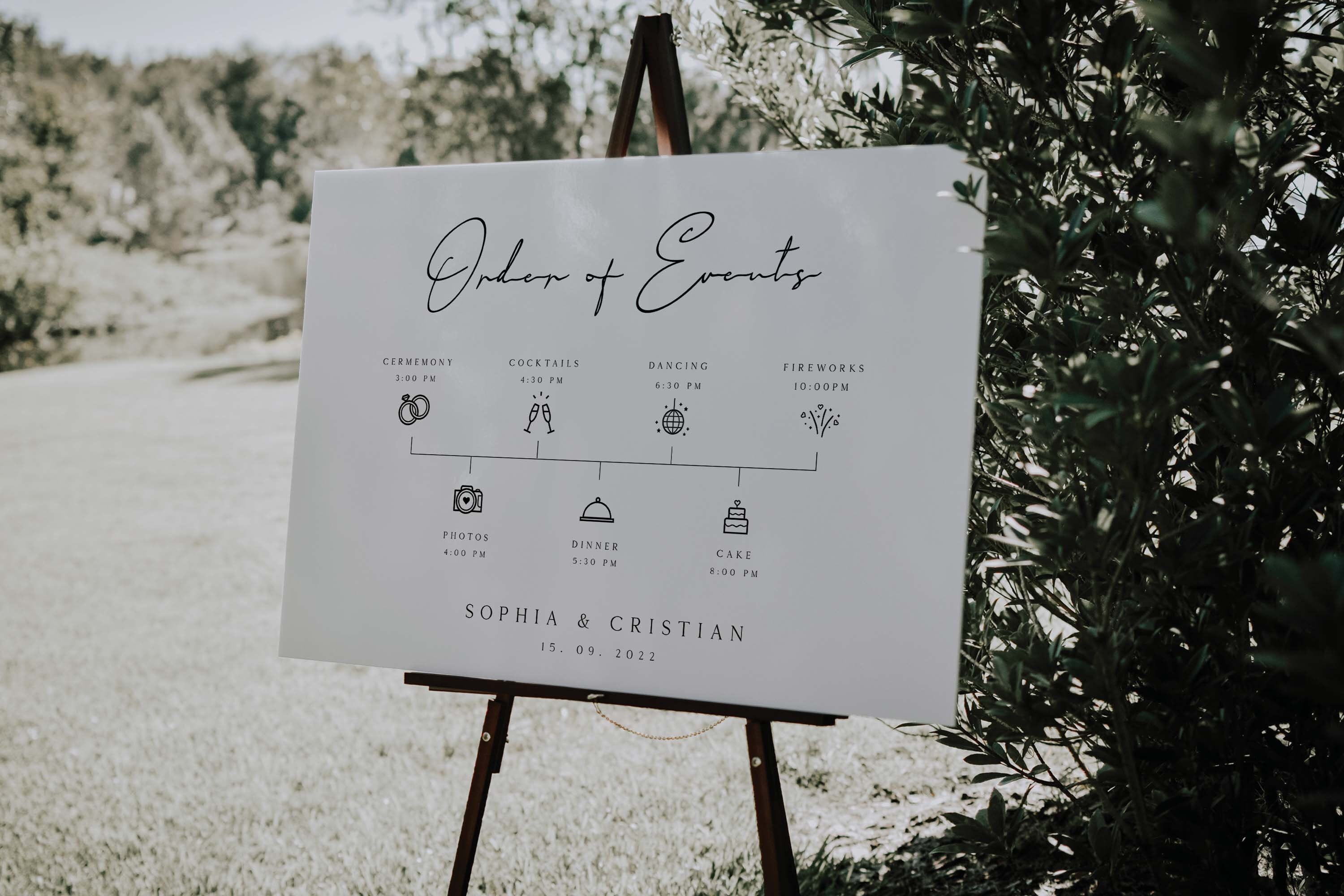 Wedding Timeline Sign Template, Order of Events Sign, Timeline Wedding ...