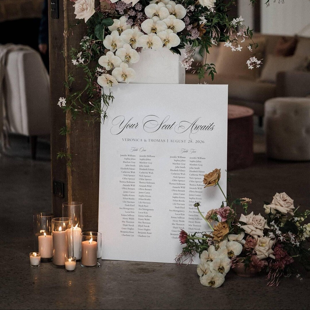 Old Money Two Long Tables Seating Chart Template, Printable Banquet ...