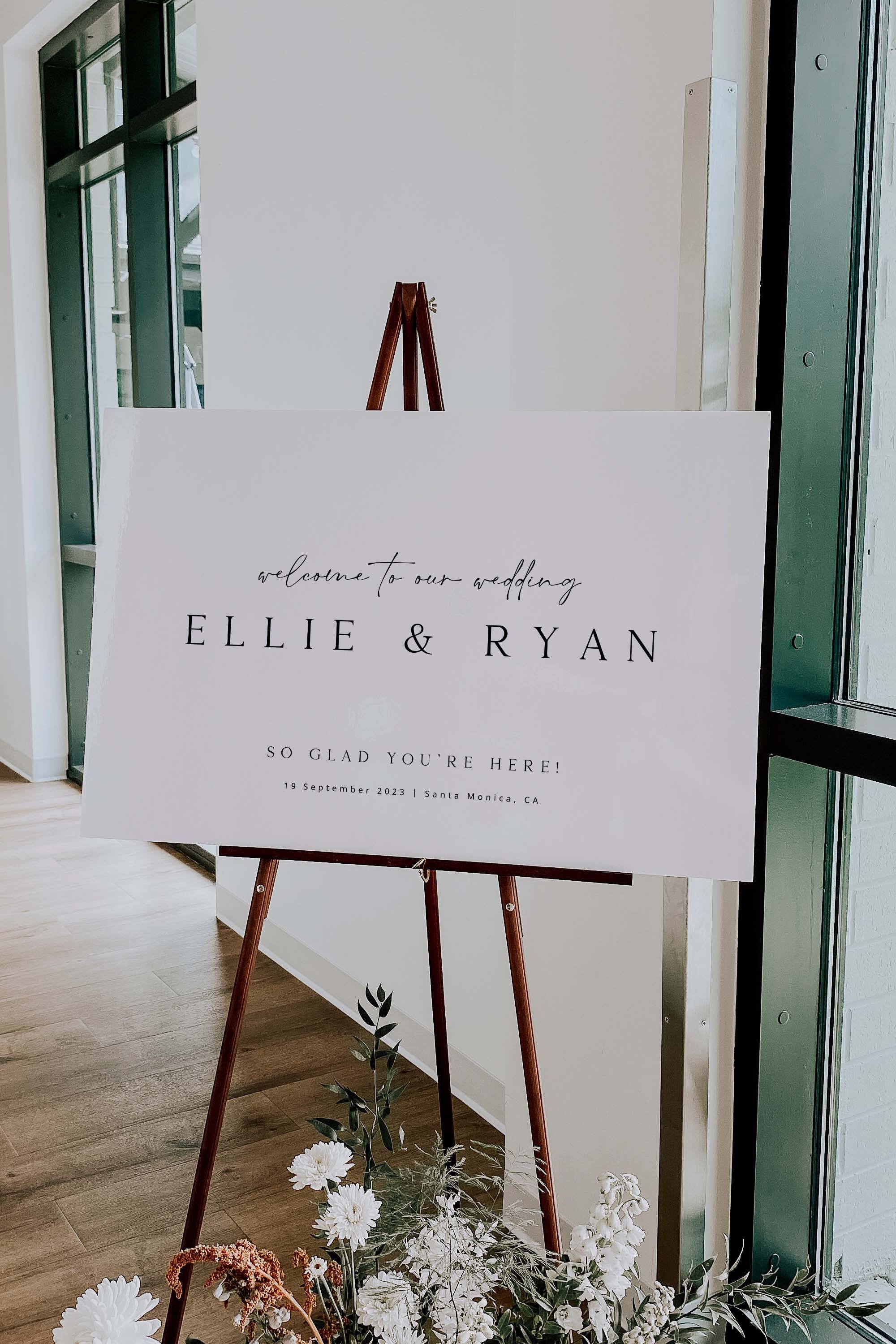 ELLIE Horizontal Wedding Welcome Sign Template Download, Minimal Modern ...