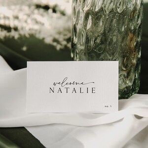 Minimal Modern Table Name Card Template, Printable Wedding Place Cards ...