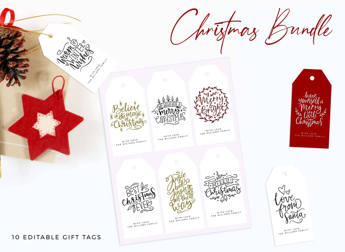 Printable Christmas Gift Tags, Christmas Tags Template Download ...