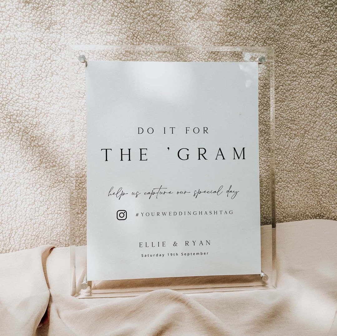 ELLIE Minimal Instagram Wedding Hashtag Sign Template, Do It for the ...
