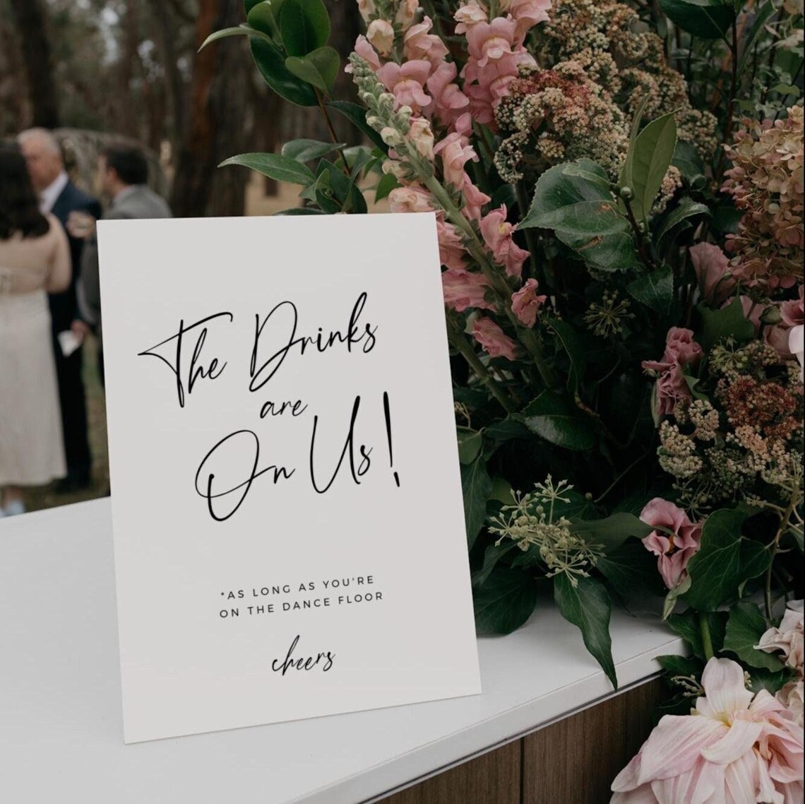 Modern Open Bar Wedding Sign Template, Wedding Drinks Sign, the Drinks ...