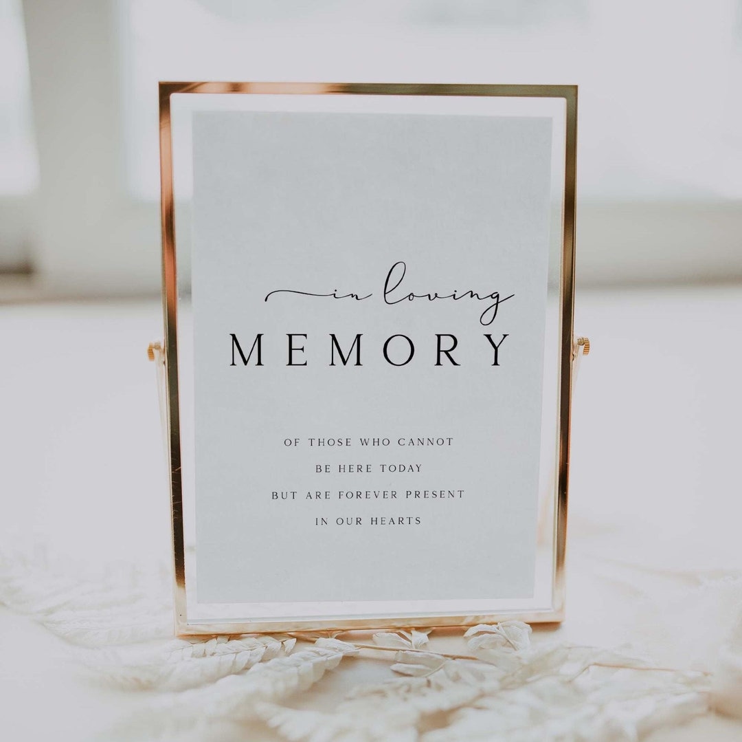 SARAH in Loving Memory Sign Template Download, Minimal Memorial Wedding ...