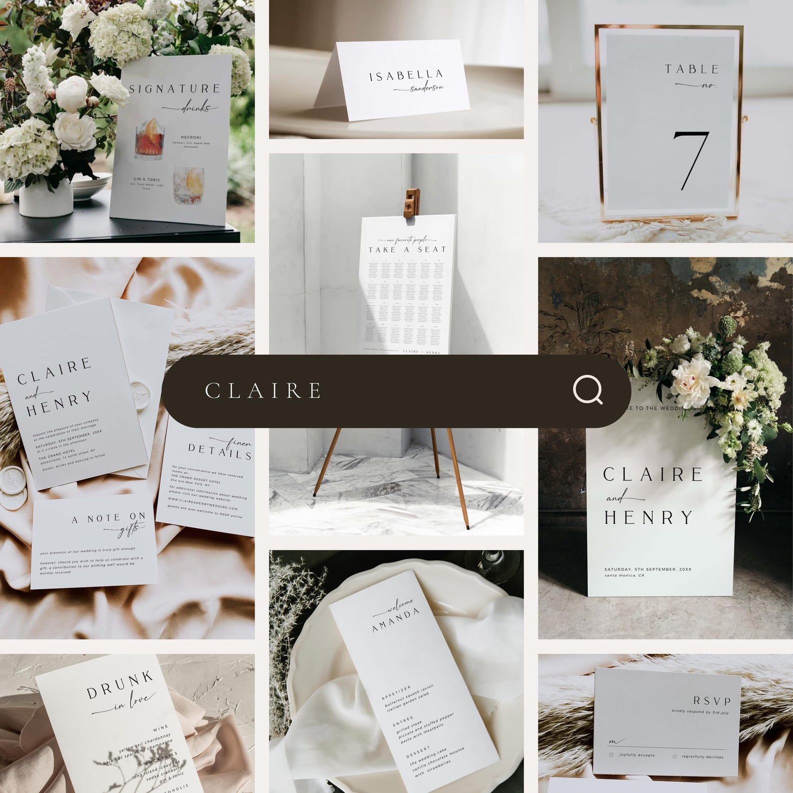 CLAIRE in Loving Memory Sign Template Download, Minimal Memorial ...