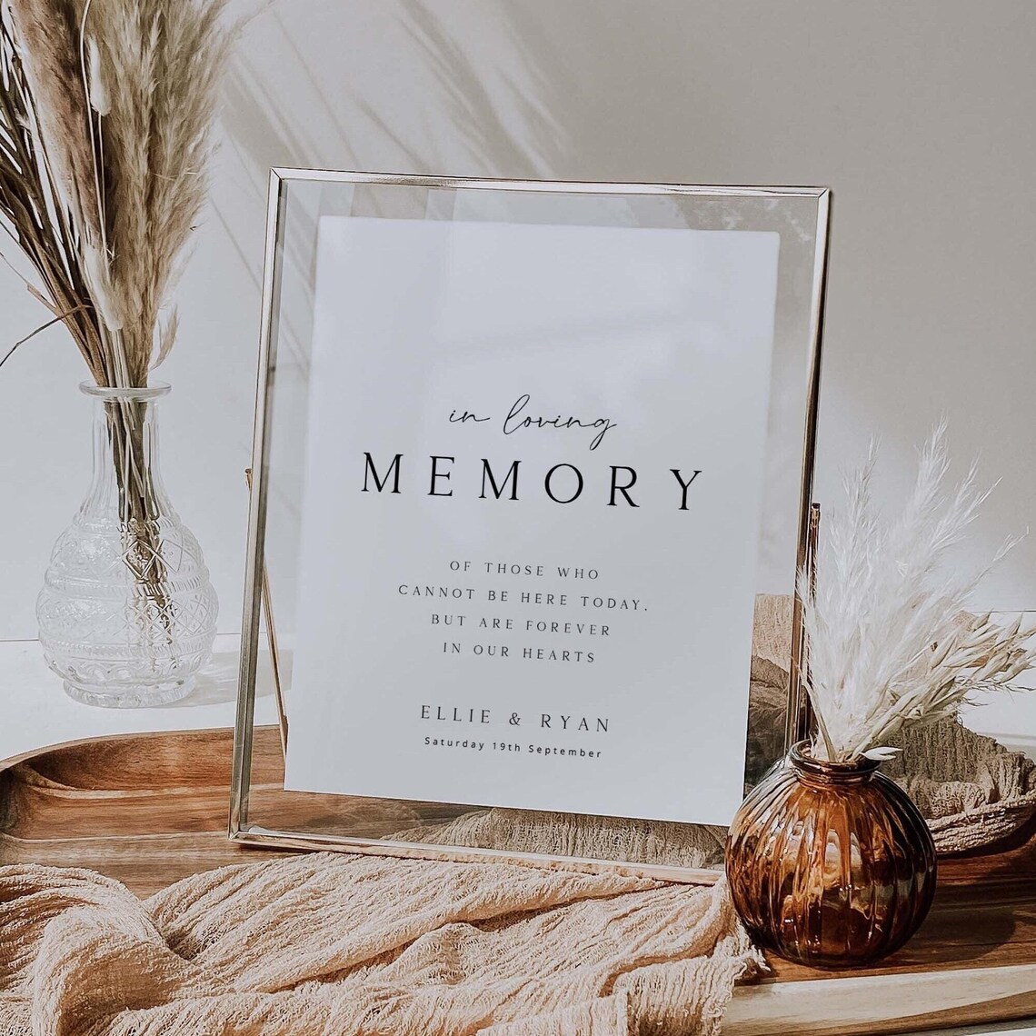 ELLIE in Loving Memory Sign Template Download, Minimal Memorial Wedding ...