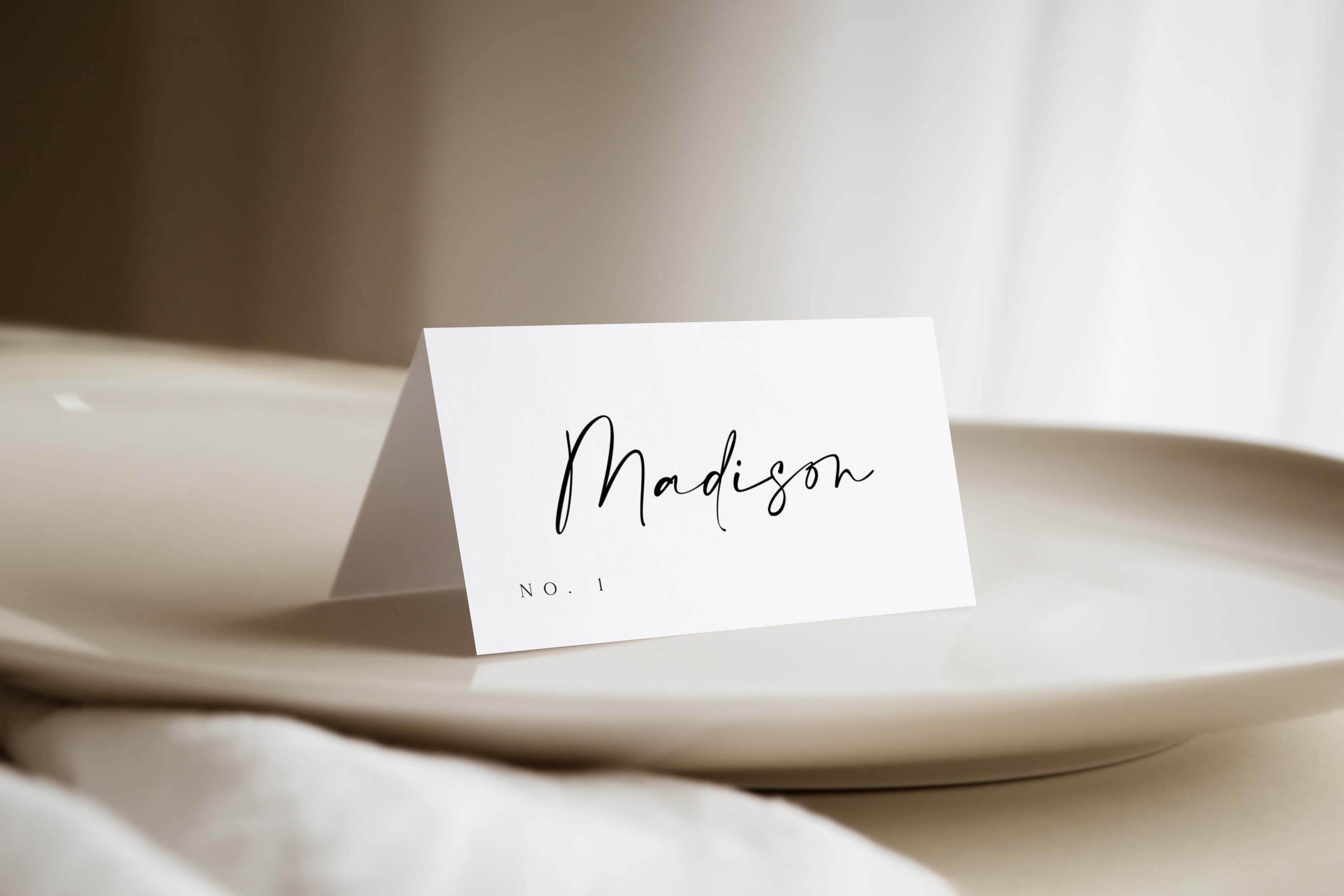 CHRISTINE Minimal Modern Table Name Card Template Printable - Etsy