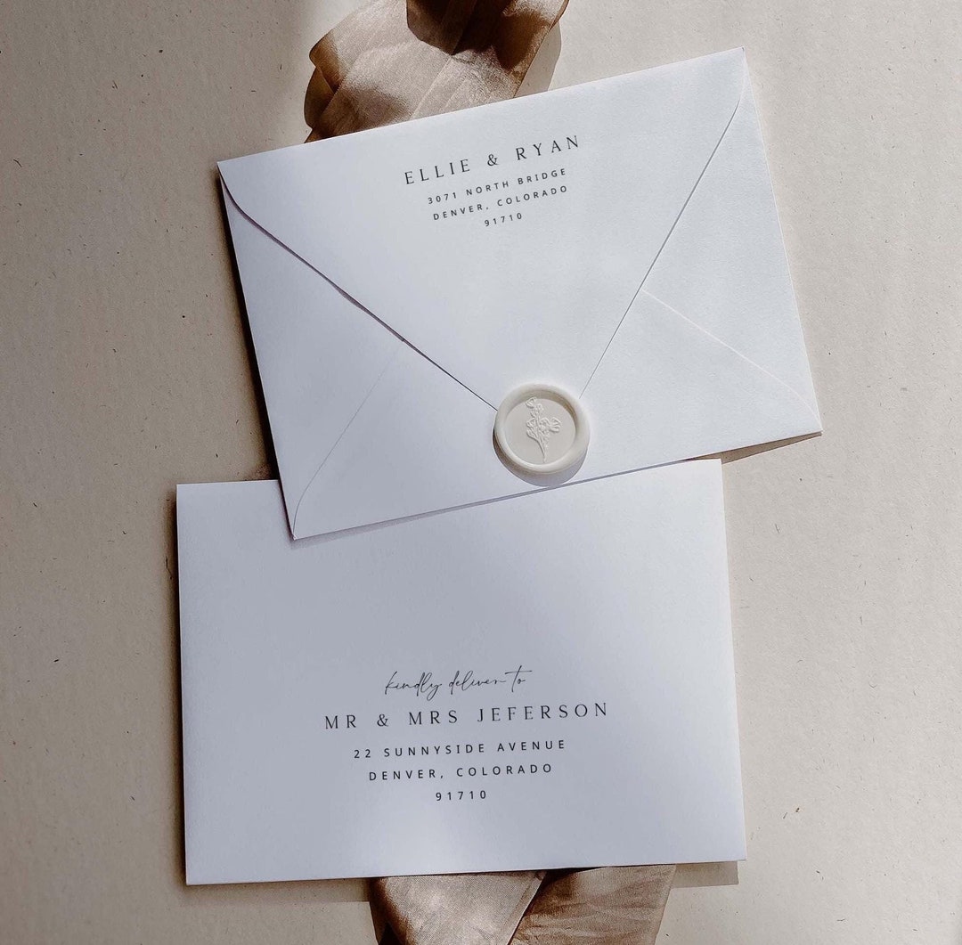 ELLIE Minimal Modern Envelope Address Template Download, Printable ...