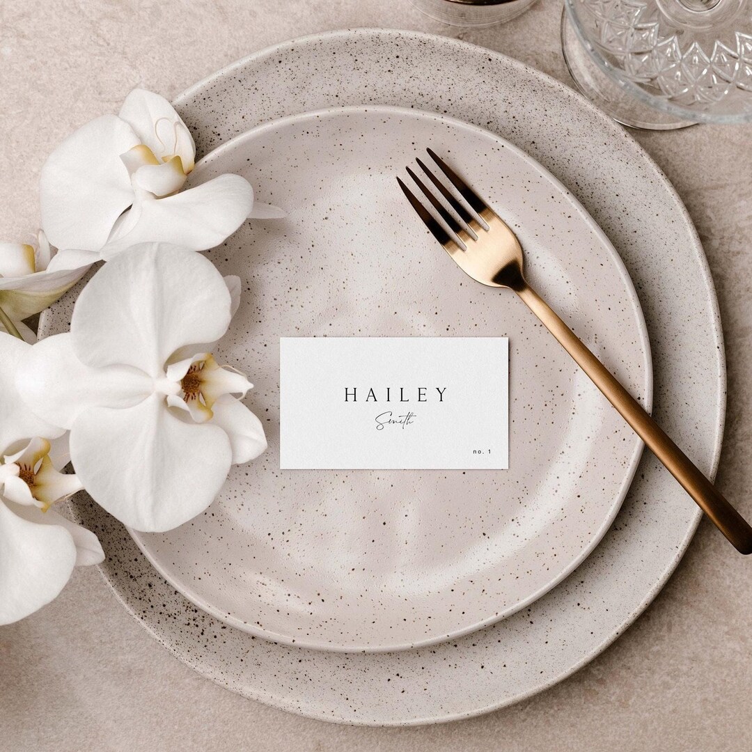 ELLIE Minimal Modern Table Name Card Template, Printable Wedding Place ...