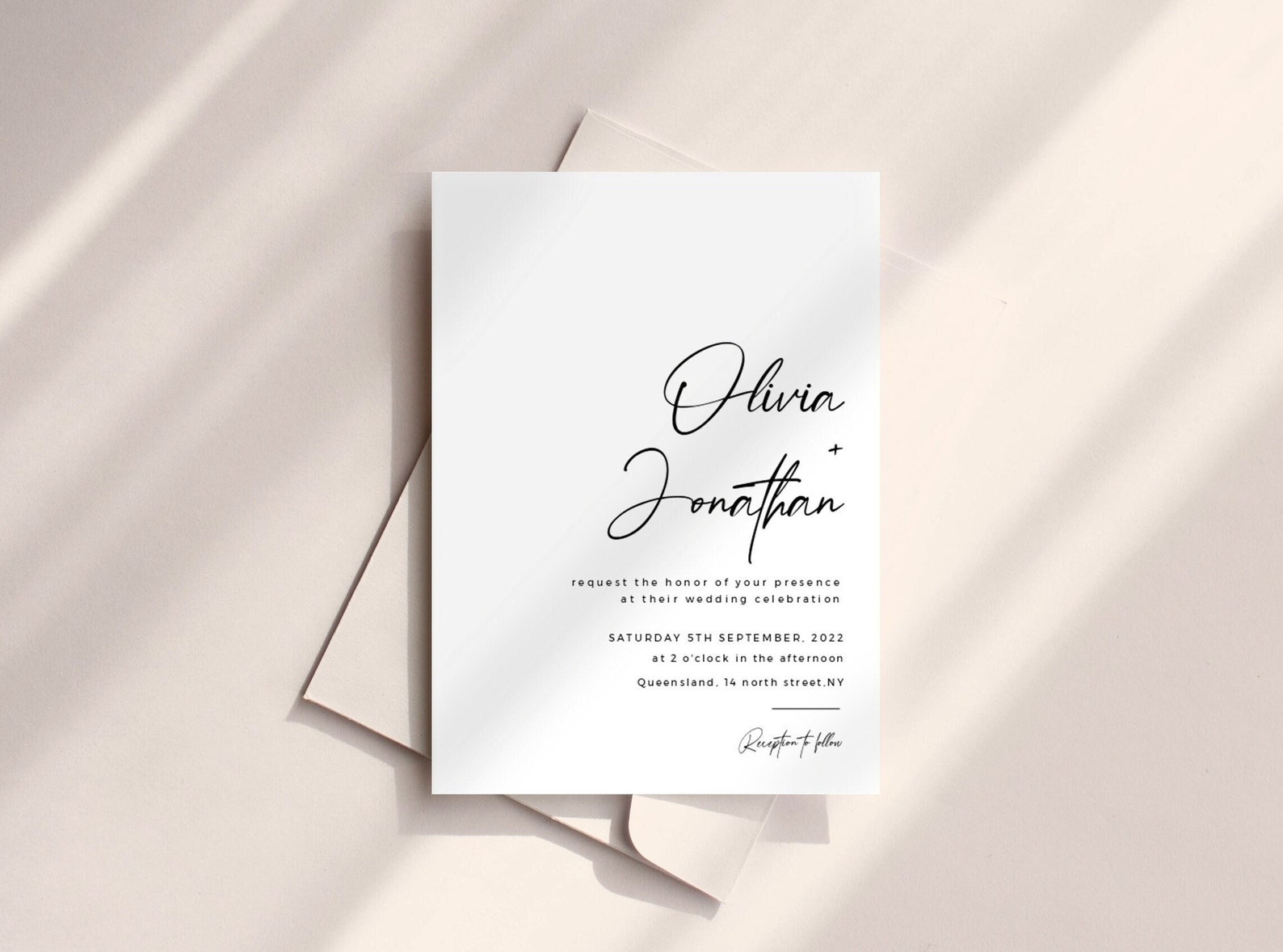 Simple Wedding Invitation Template Download, Modern Weding Invitation ...