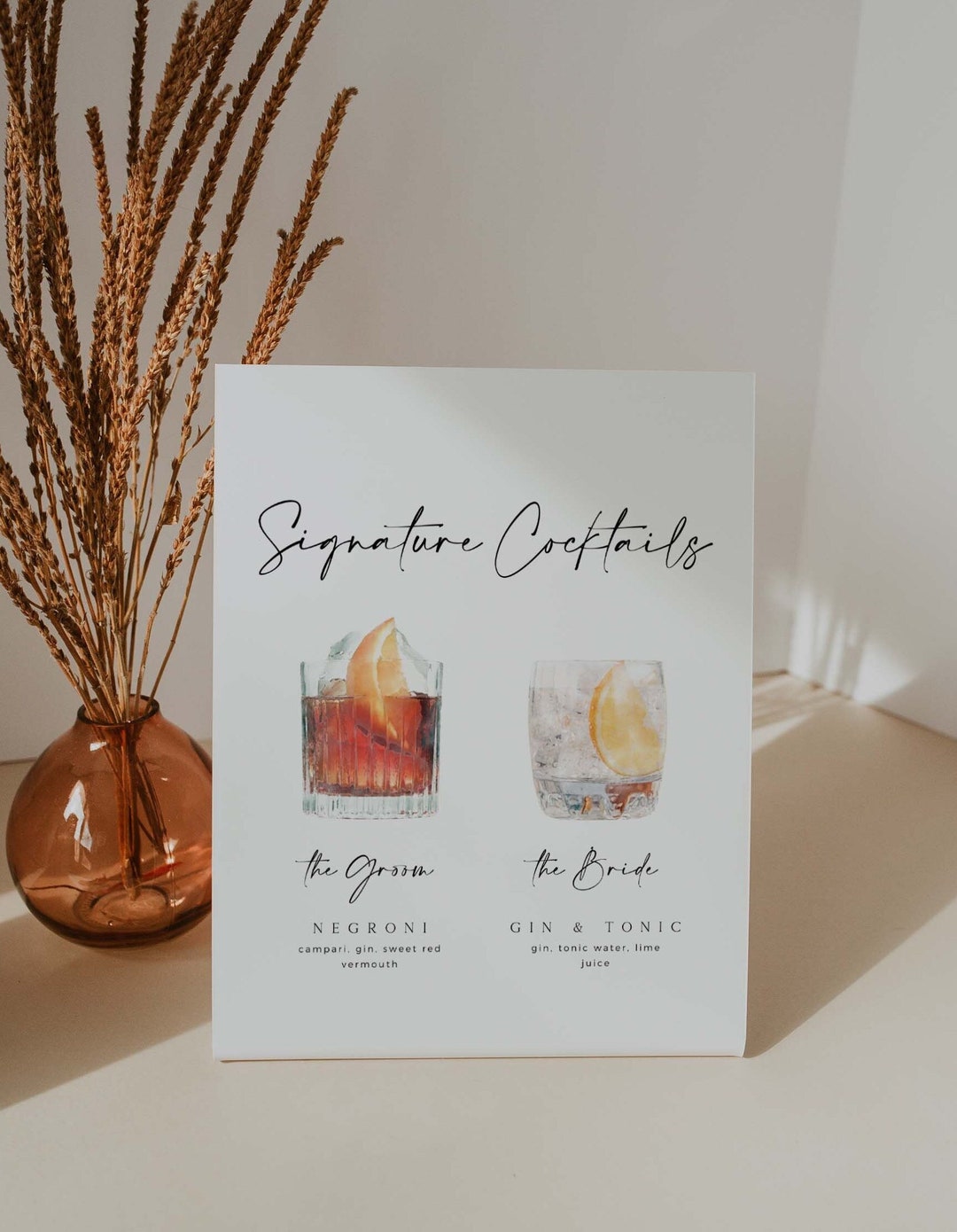 CHRISTINE Printable Signature Cocktails Sign Template - Etsy