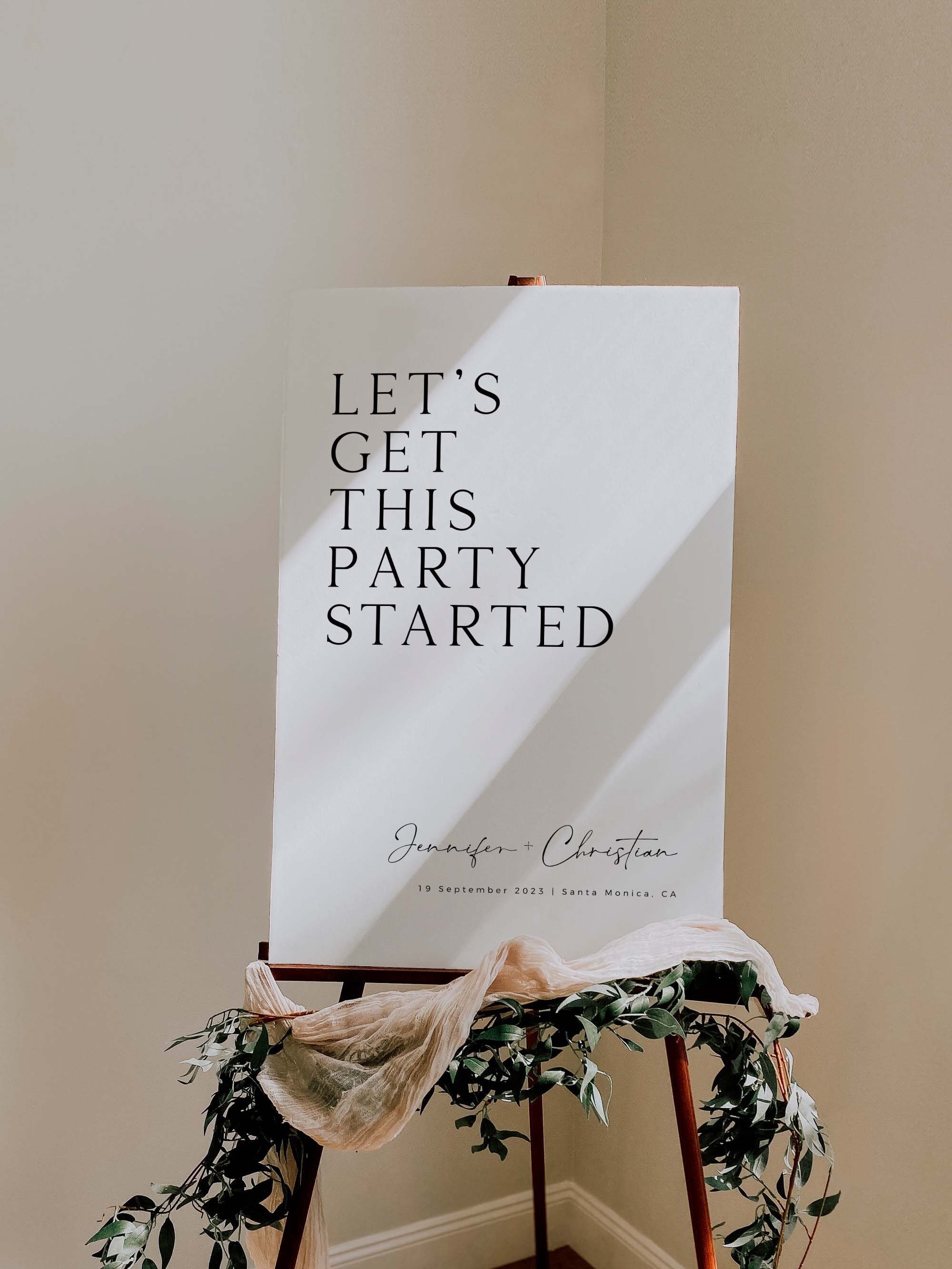 Let's Get This Party Started Wedding Sign Template - Etsy