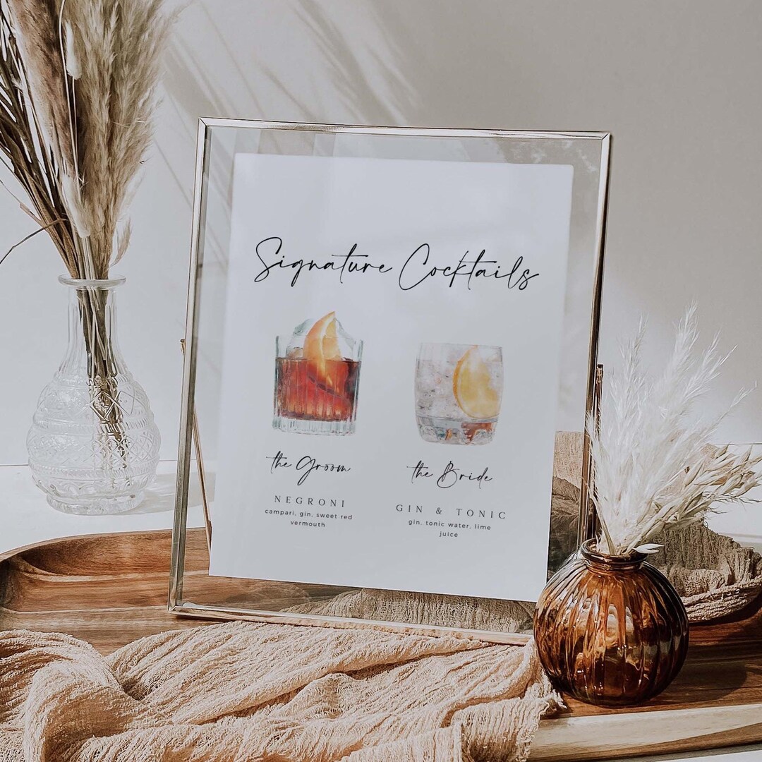 CHRISTINE Printable Signature Cocktails Sign Template Download, Wedding ...