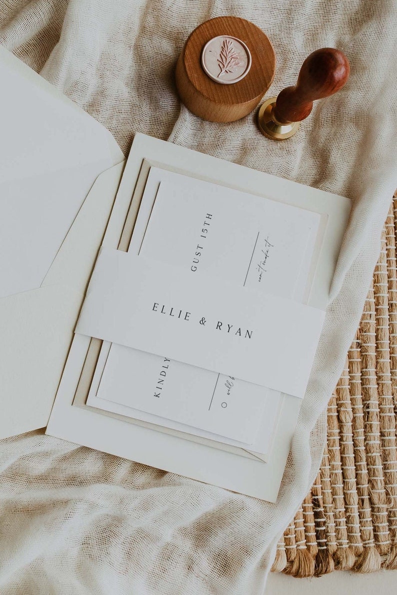 ELLIE Minimalist Modern Belly Band Template Download Editable - Etsy