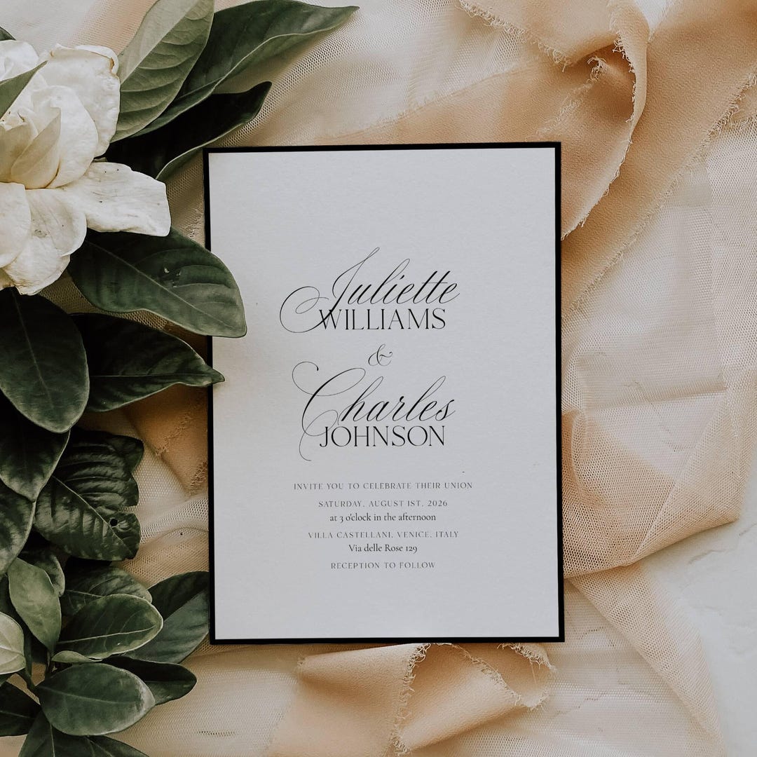 JULIETTE Old Money Wedding Invitation Template – Printable Editable ...