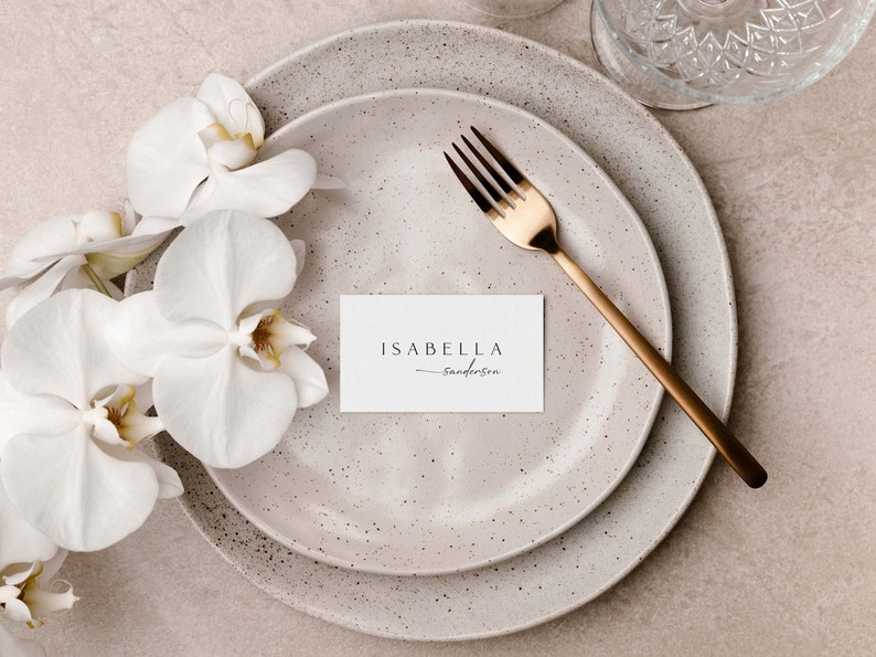 CLAIRE Minimal Modern Table Name Card Template Printable - Etsy