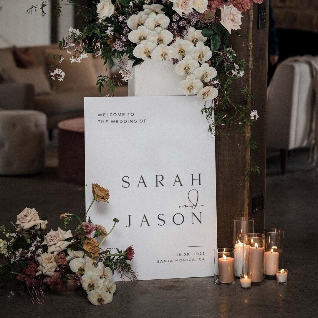 SARAH Minimalist Wedding Welcome Sign Template Download, Modern Wedding ...
