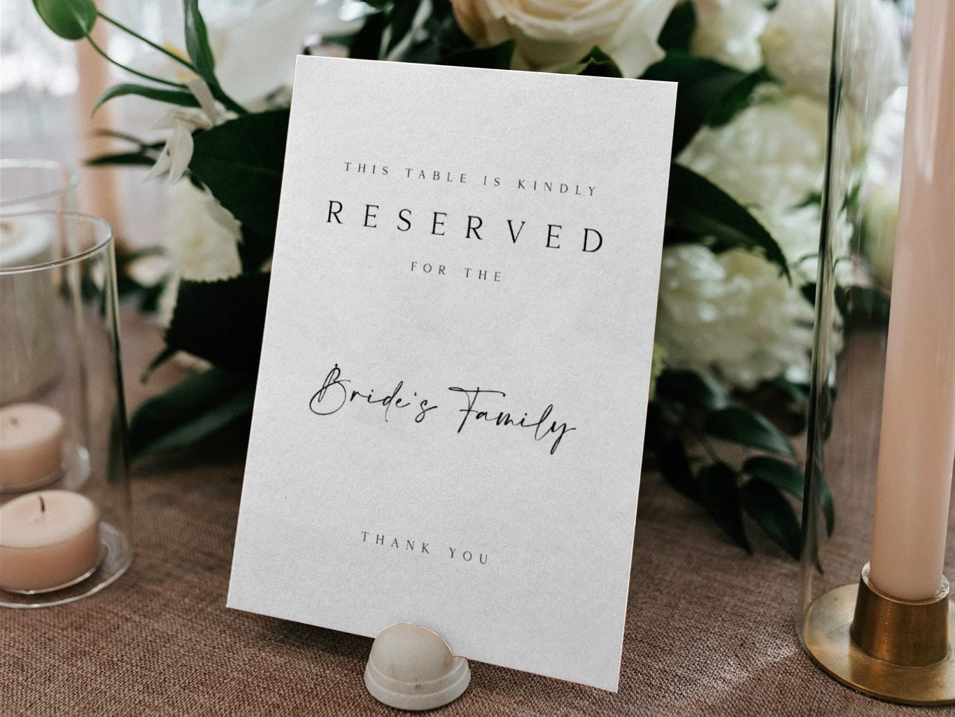 CHRISTINE Wedding Reserved Table Sign Template Download, Minimal ...