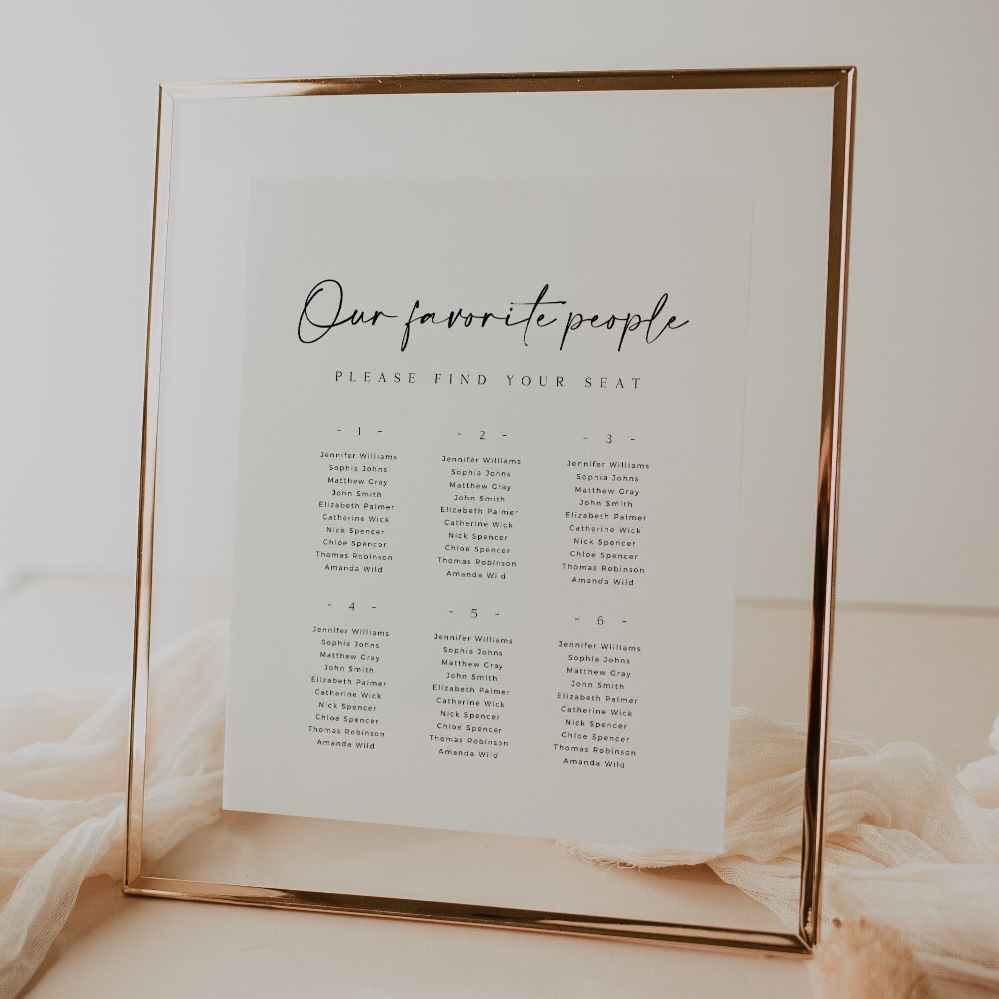 CHRISTINE Small Wedding Seating Chart Template - Printable Editable ...