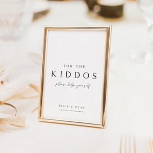 ELLIE Minimal for the Kiddos Sign Template, Kids Wedding Activities ...