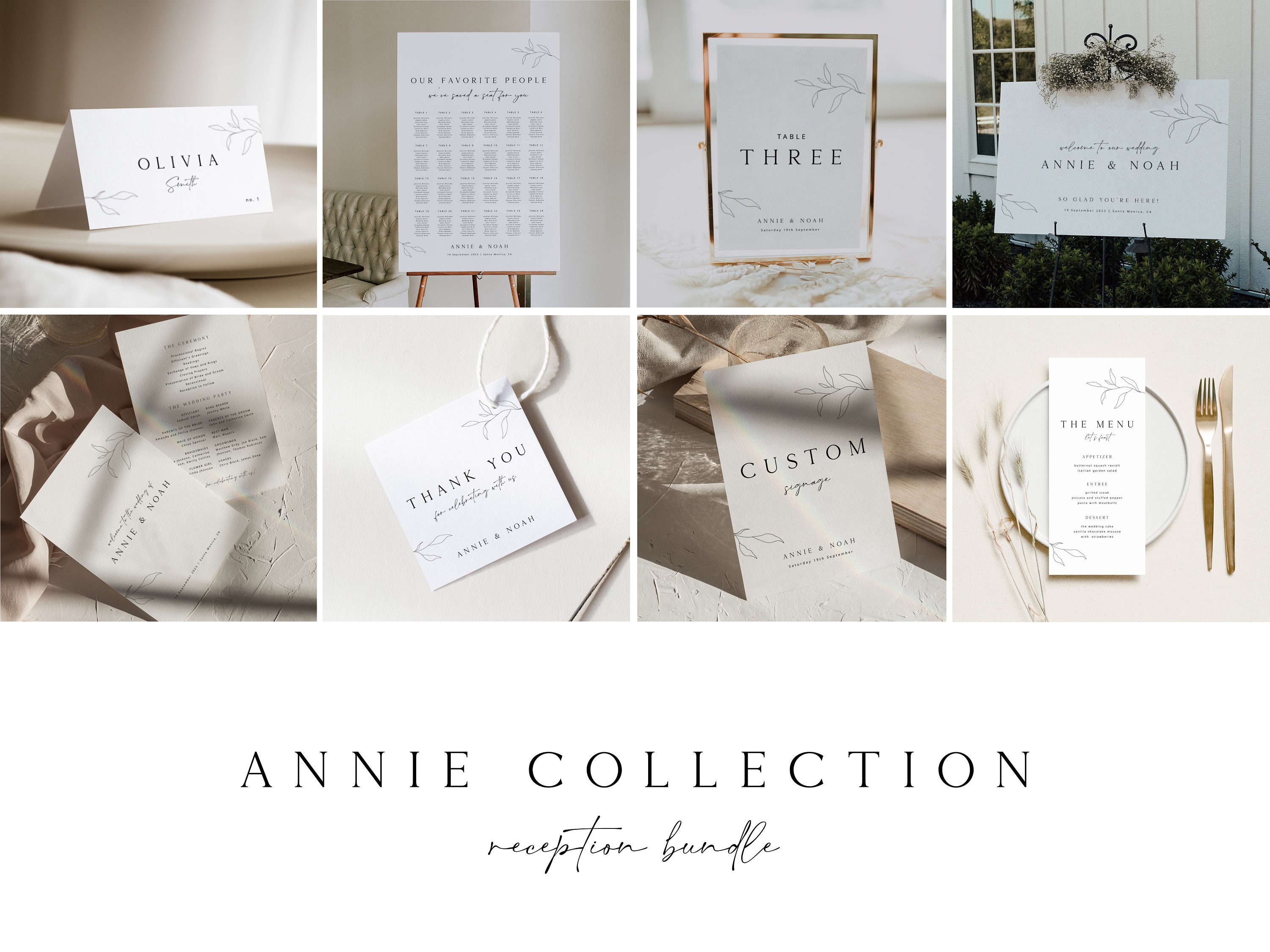 ANNIE Horizontal Wedding Welcome Sign Template Download - Etsy