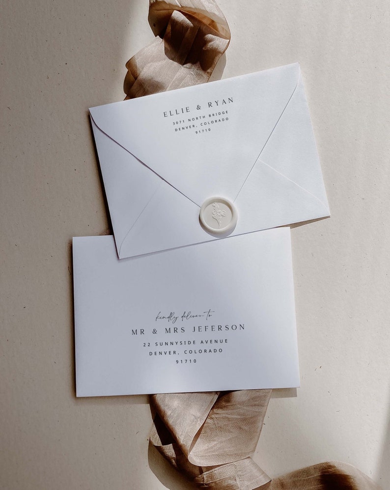 ELLIE Minimal Modern Envelope Address Template Download, Printable ...