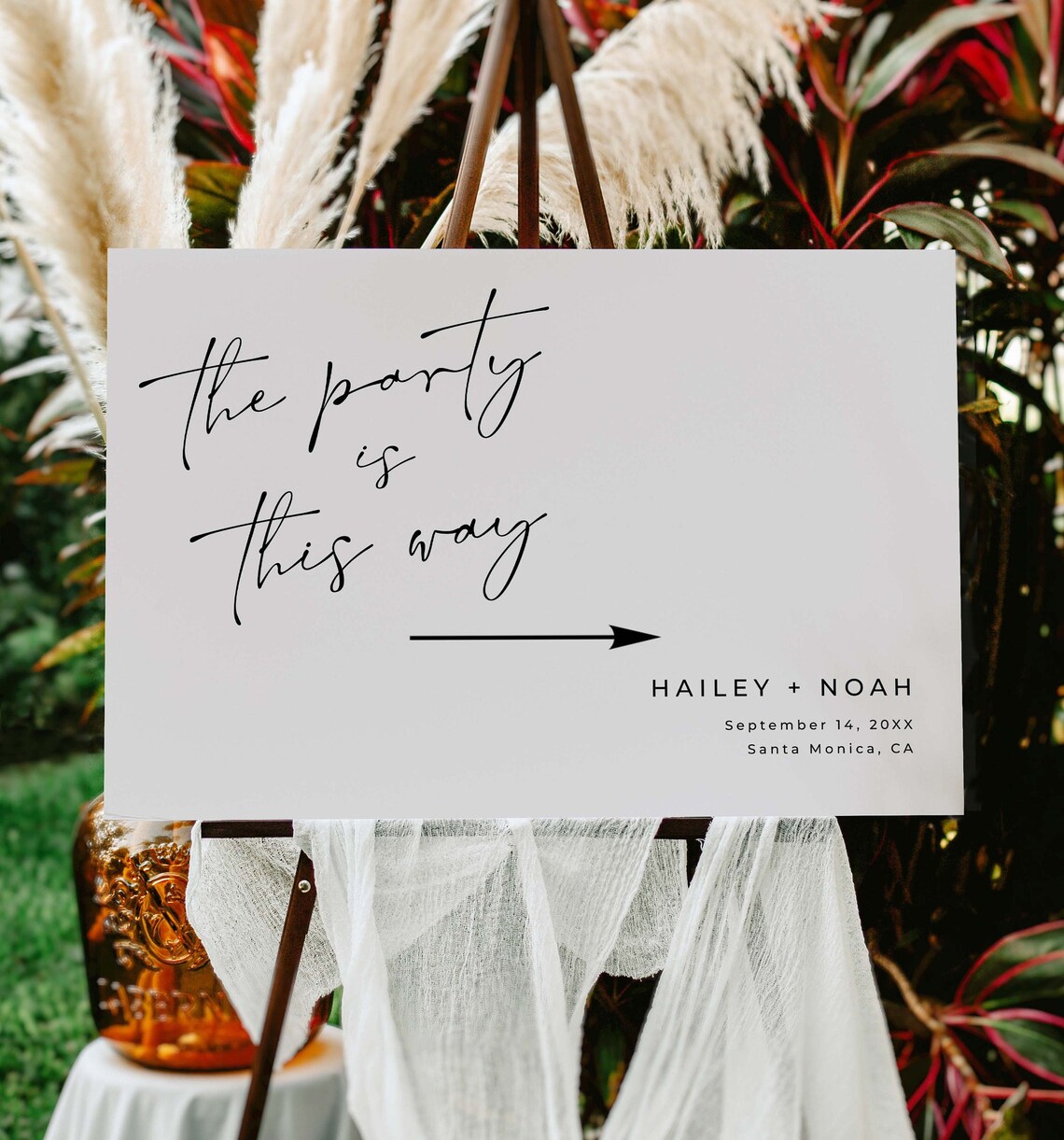Minimal Modern Wedding Direction Sign Template Download the - Etsy