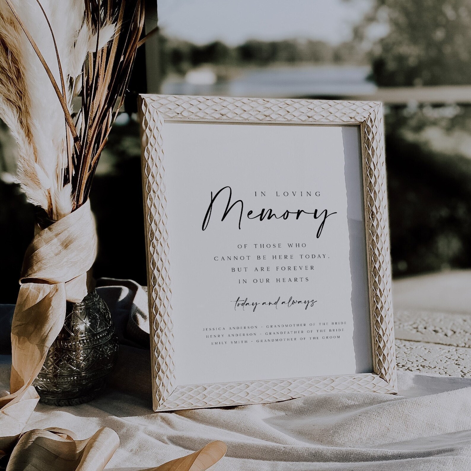 CHRISTINE Wedding Memorial Sign Template, Printable in Loving Memory ...
