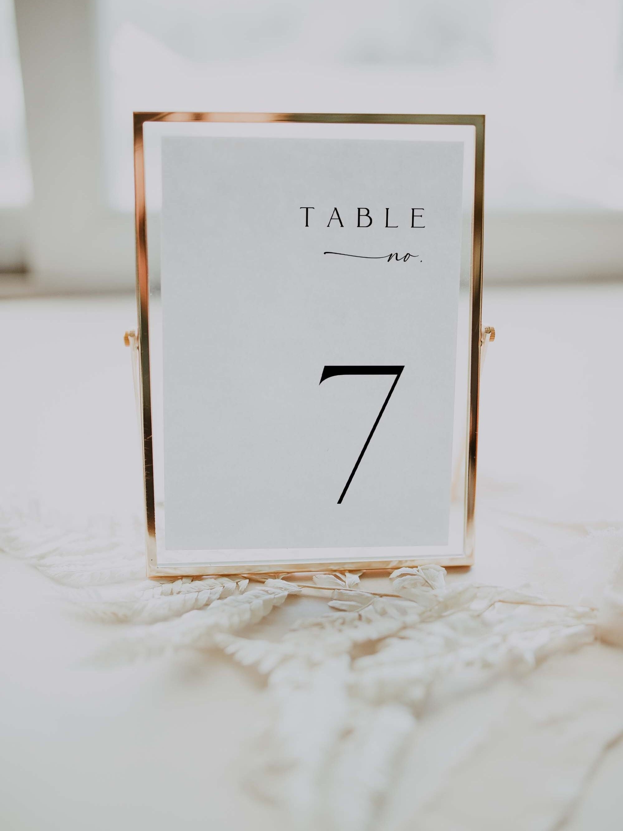 CLAIRE Minimal Modern Wedding Table Number Template, Wedding Table ...