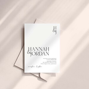 HANNAH Minimal Modern Wedding Invitation Template Download, Elegant ...