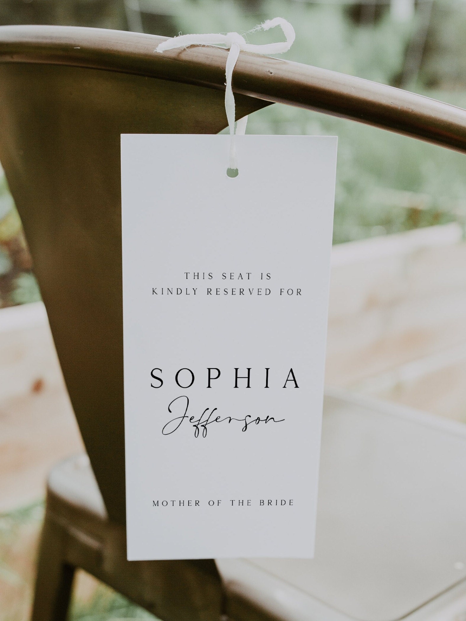 ELLIE Reserved Chair Tag Template Download, Elegant Reserved Seat Sign ...