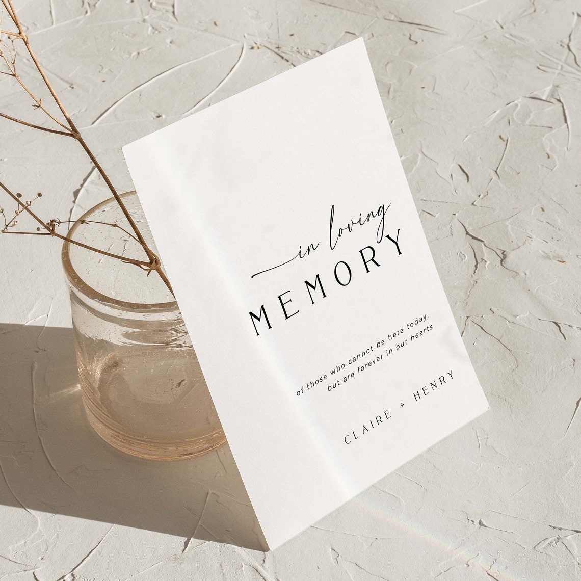 CLAIRE in Loving Memory Sign Template Download, Minimal Memorial ...