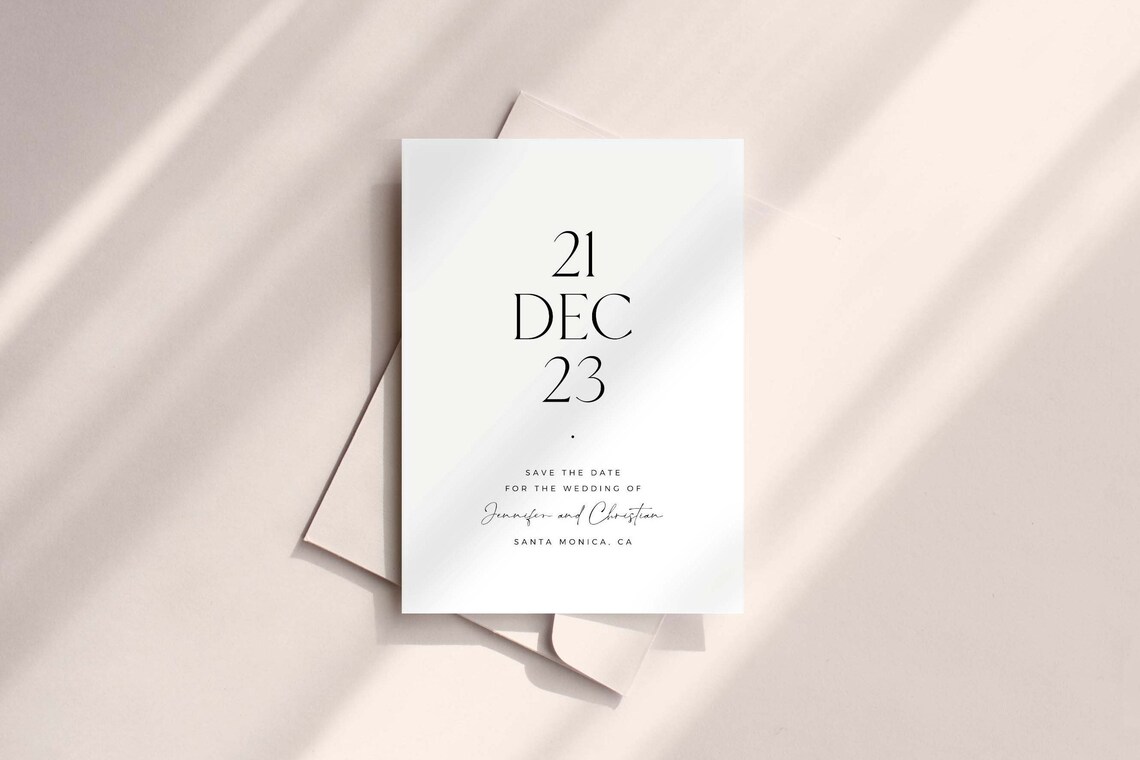 Minimal Modern Save the Date Template Download Printable Save - Etsy
