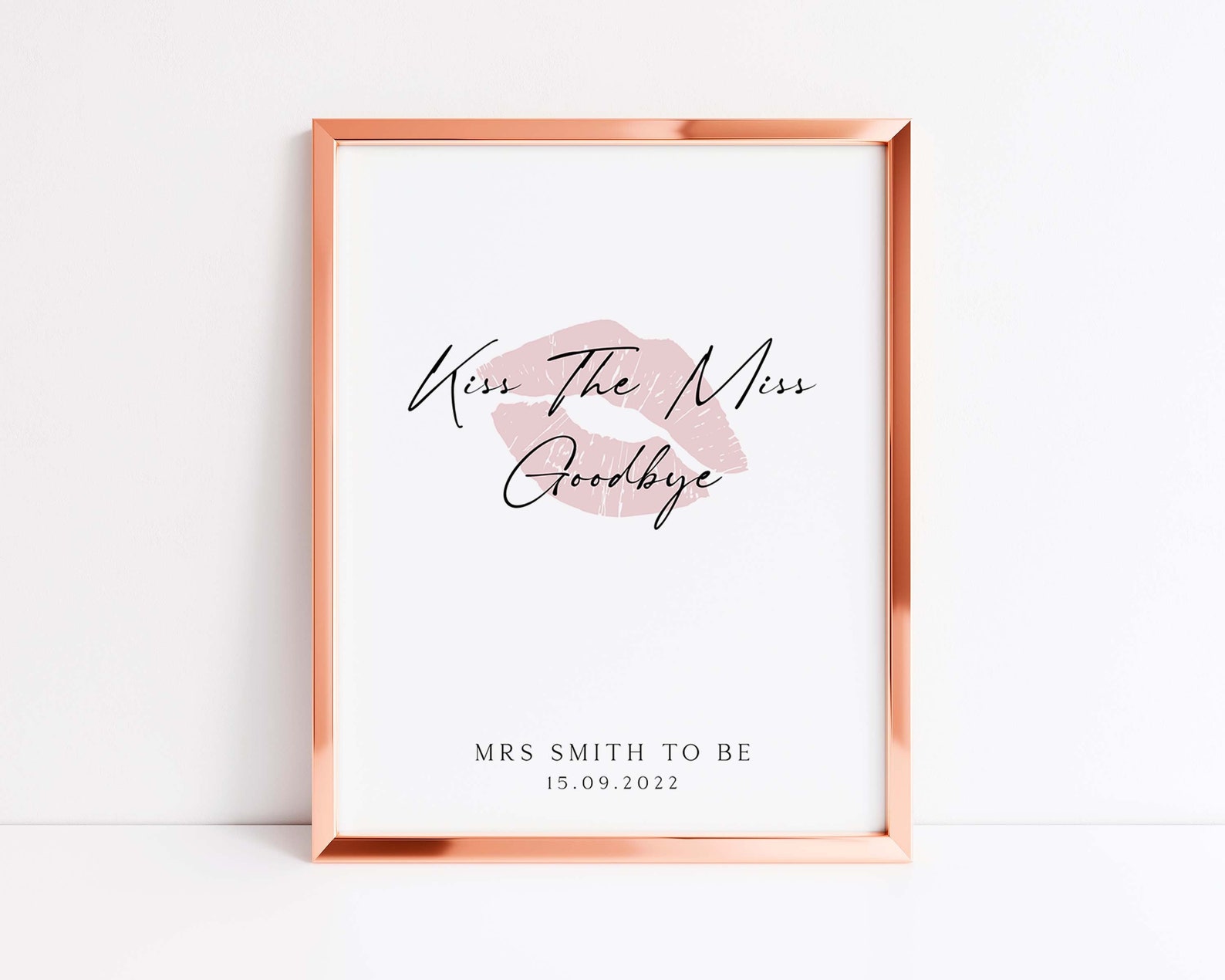 Printable Kiss the Miss Goodbye Template, Fully Editable Kiss the Miss ...