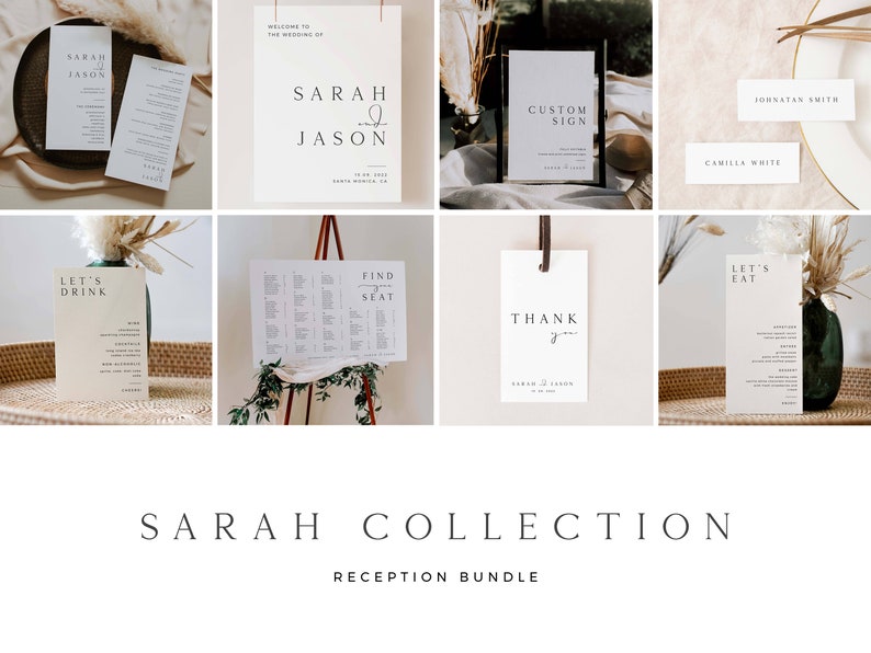 SARAH Minimalist Wedding Welcome Sign Template Download - Etsy