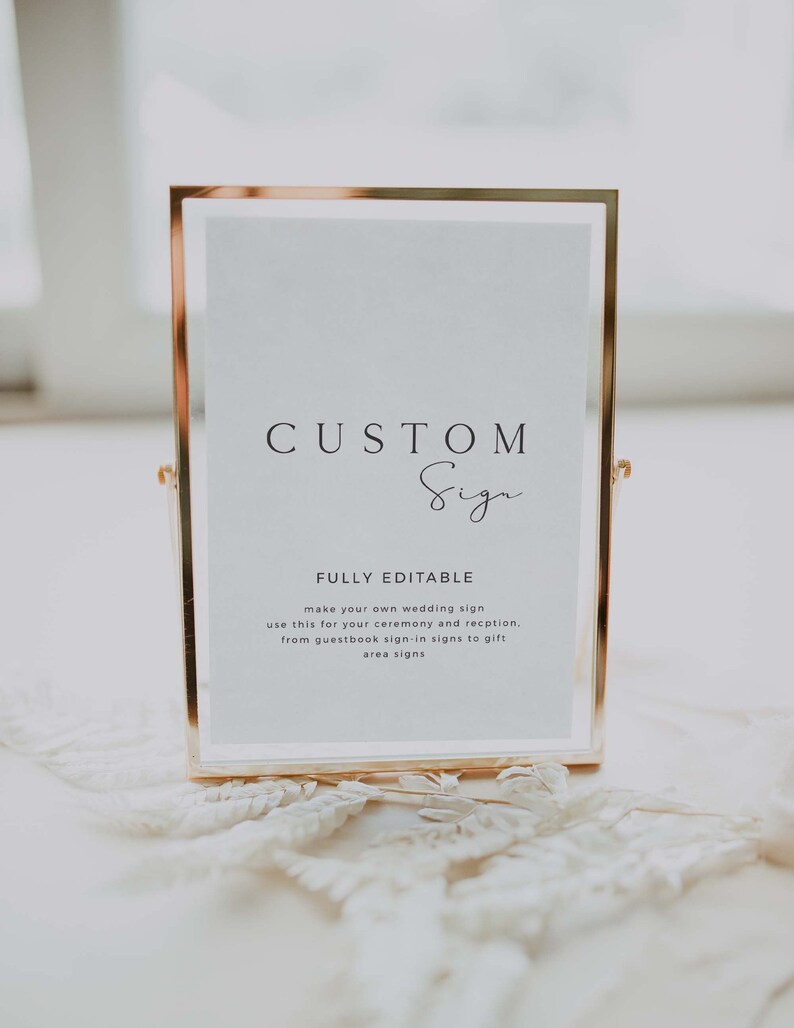 SARAH Minimalist Custom Signs Template Wedding Poster Modern - Etsy