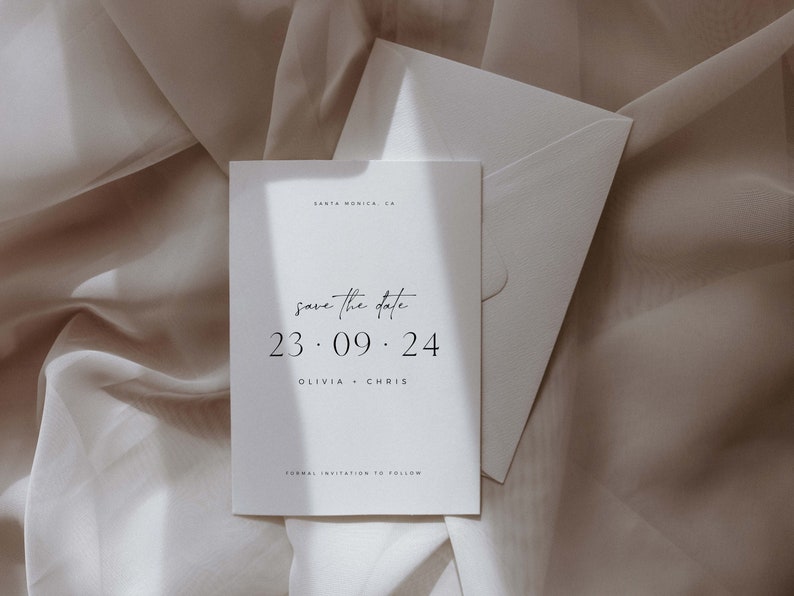 Minimal Modern Save the Date Template Download, Printable Save the Date ...