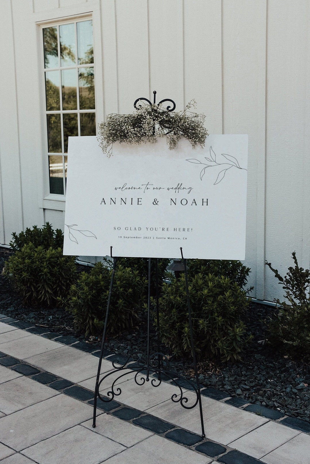 ANNIE Horizontal Wedding Welcome Sign Template Download, Minimal ...
