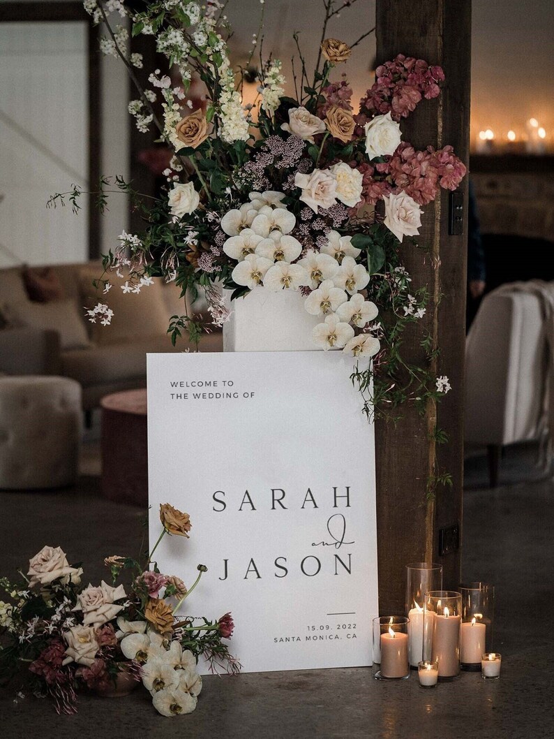 SARAH Minimalist Wedding Welcome Sign Template Download - Etsy