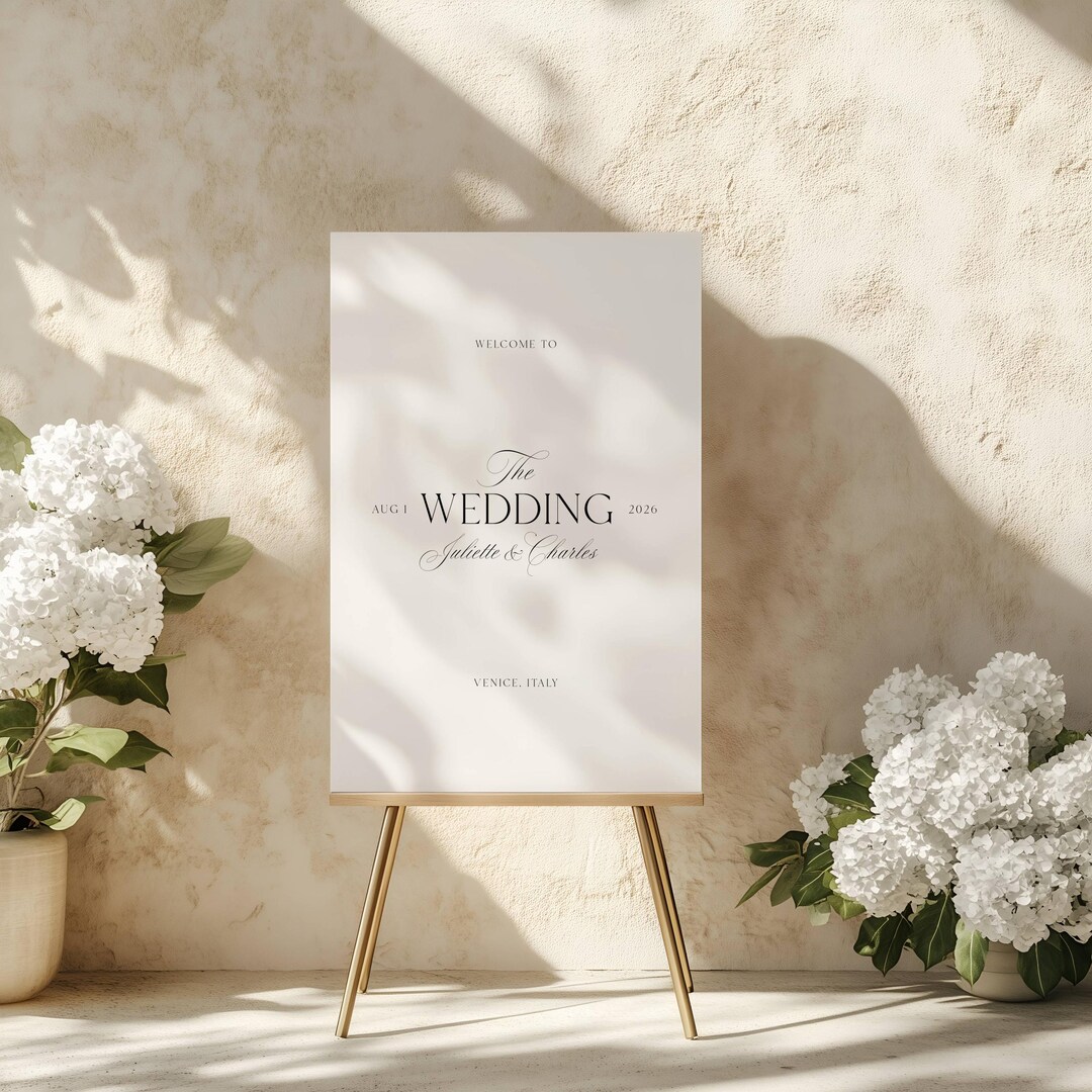 JULIETTE Classic Old Money Wedding Welcome Sign Template, Printable ...