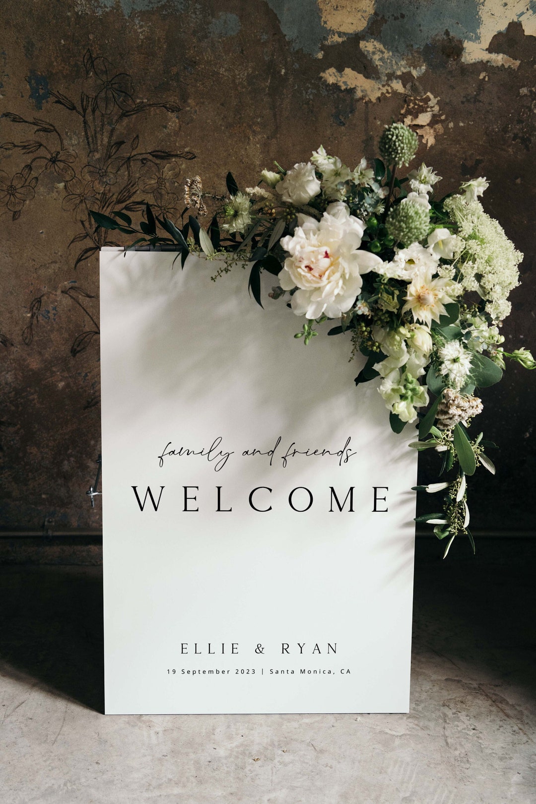 ELLIE Minimal Modern Wedding Welcome Sign Template Download, Simple ...