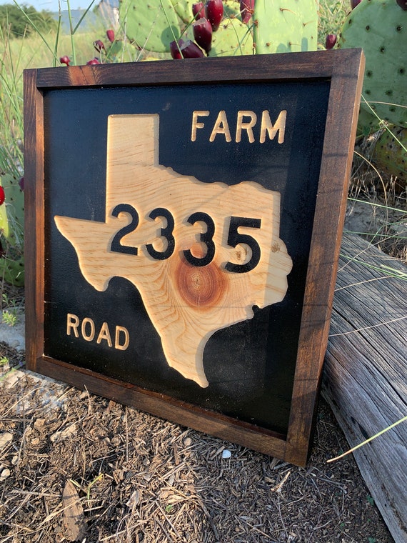 Custom Texas Farm to Market Road Wood Sign - Etsy