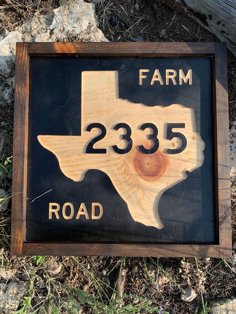 Custom Texas Farm to Market Road Wood Sign - Etsy