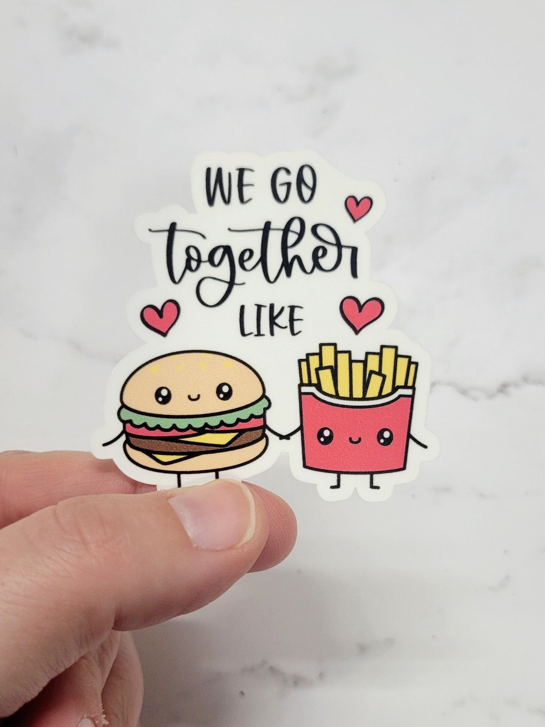 BFF Burgers & Fries Sticker. Friends. Water Bottle Cooler - Etsy